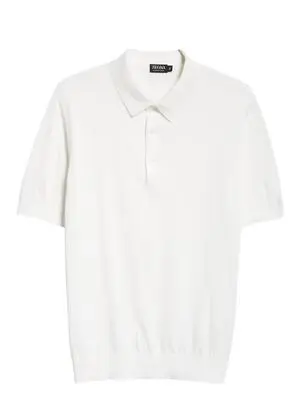 Zegna Premium Cotton Sweater Polo - White