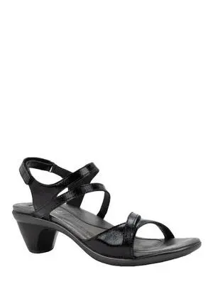 Naot Limit Slingback Sandal - Black Crinkle Patent Leather