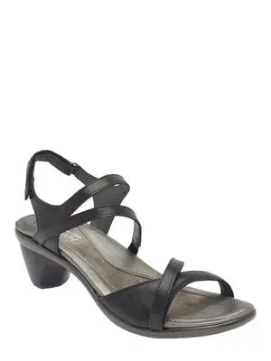Naot Limit Slingback Sandal - Shiny Black Leather