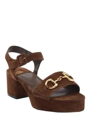 Jeffrey Campbell Timeless 2 Platform Sandal - Expresso Suede Gold