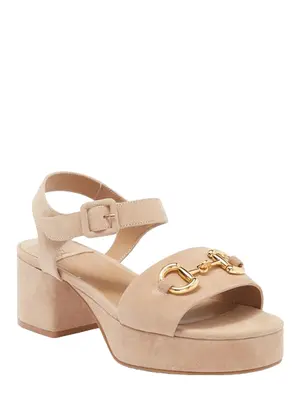 Jeffrey Campbell Jeffrey Campbell Timeless 2 Platform Sandal Natural Suede Gold
