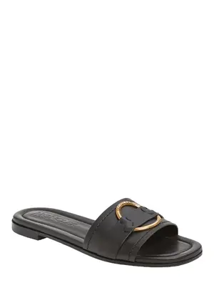 Moncler Moncler Bell Leather Slide Sandal Black
