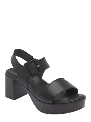 Naot Glamour Platform Sandal - Jet Black Leather