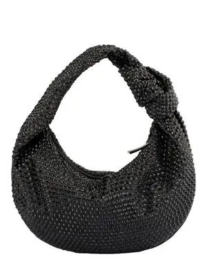 OLGA BERG Juliana Crystal Top Handle Bag - Black