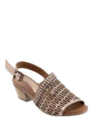 BUENO Lia Slingback Sandal - Beige Metallic