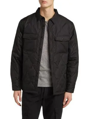 Taion Military Quilted Water Resistant Down Shirt Jacket - Black