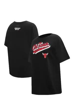 PRO STANDARD Chicago Bulls Script Boyfriend T-shirt - Black