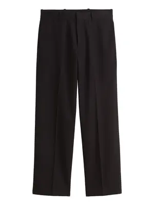 Madewell Cotton-wool Blend Flat-front Trousers - True Black