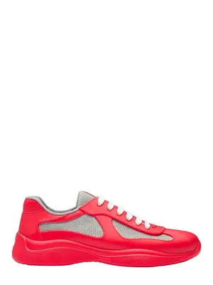 Prada America's Cup Soft Rubber And Bike Fabric Sneakers Red