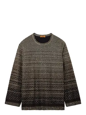 Missoni Sequined Striped Metallic Crochet-knit Sweater - Multi