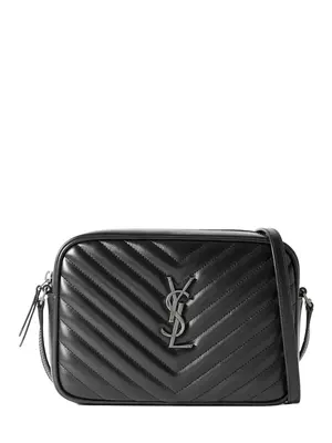 Saint Laurent Lou Medium Matelassé Leather Shoulder Bag - Black