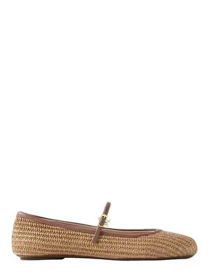 GIANVITO ROSSI Gianvito Rossi Carla Raffia Ballet Flats