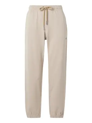 Moncler Appliquéd Cotton-jersey Tapered Track Pants - Neutrals