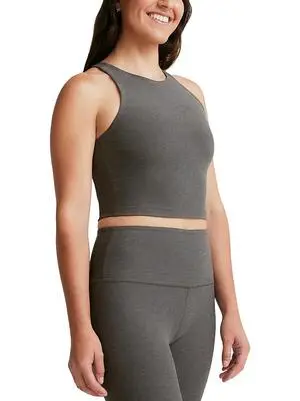 Beyond Yoga Spacedye Refocus Cropped Tank Top - True Gray Heather