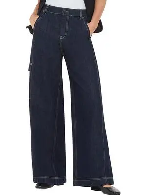 Whistles Cargo Wide Leg Jeans - Dark Denim