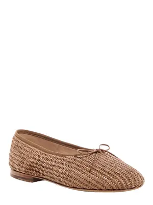 MANSUR GAVRIEL Mansur Gavriel Dream Raffia Ballerinas Caramel