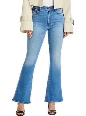 MOTHER MOTHER The Lil' Weekender Petites High-Rise Flare Jeans Layover