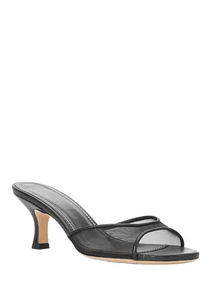 Staud Brigitte Mule Sandals Black Mesh
