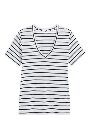 Vineyard Vines Striped V-Neck Cotton Tee C B.str