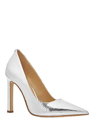 Michael Kors Michael Kors Amara Snake Embossed Pump Silver