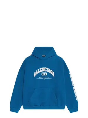 Balenciaga Wide Fit Hoodie - Blue | Editorialist
