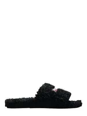 Balenciaga Furry Slides - Black