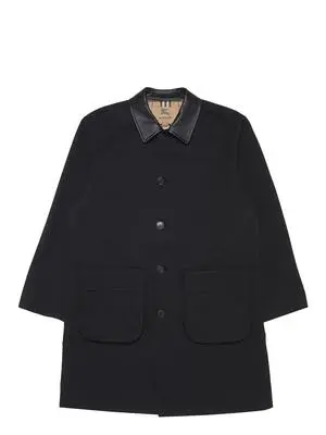Supreme X Burberry Leather Collar Trench - Black