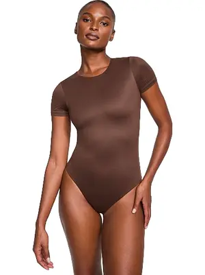 Victoria's Secret Bodywear By Victoria With Feathersoft™ Innovation Short-Sleeve Bodysuit Brown