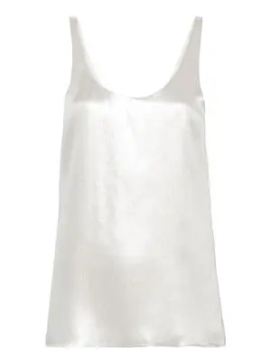 Chloé Silk-lamé Tank Top - Silver