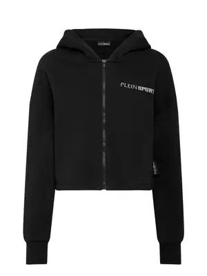 PLEIN SPORT Scratch-print Zip-up Hoodie - Black