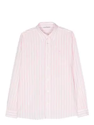 Acne Studios Logo-embroidered Striped Shirt - Pink