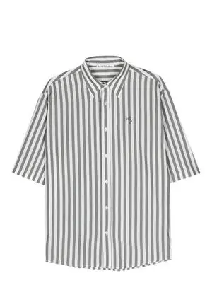 Acne Studios Logo-embroidered Striped Shirt - Black