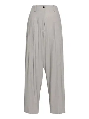 QUIRA Pleat-detail Wide-leg Trousers - Grey