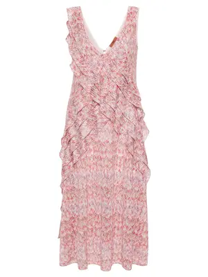 MISSONI Missoni Zigzag Ruffled Midi Dress