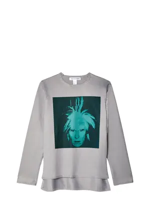 Comme Des Garçons Graphic-print Layered Jumper - Grey