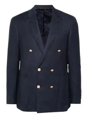 Canali Double-breasted Wool Blazer - Blue