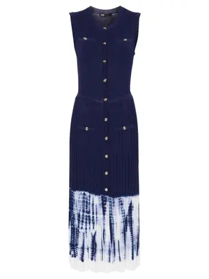 Maje Tie-dye Ribbed Maxi Dress - Blue