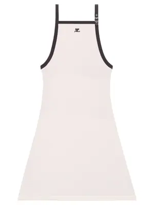 COURREGES Contrast-trim Cotton Minidress - Grey