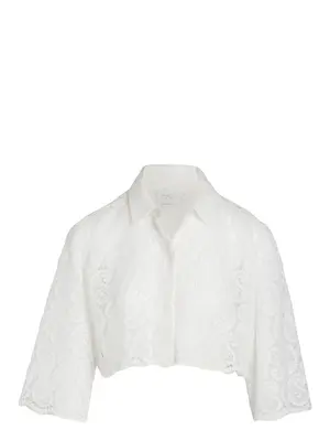 GIAMBATTISTA VALLI Giambattista Valli Paisley Macramé Cropped Blouse