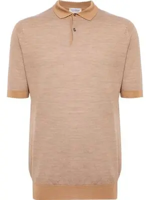 John Smedley Short-sleeve Wool Polo Shirt - Brown