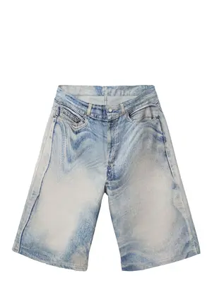 Camper Swirl-print Denim Shorts - Blue
