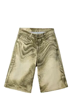 Camper Swirl-print Denim Shorts - Green