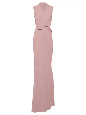 Rick Owens Crepe Wrap Maxi Dress - Pink