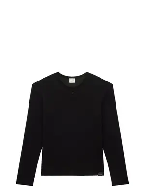 COURREGES Mesh-design Long-sleeve T-shirt - Black