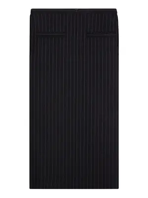 COURREGES Heritage Pinstripe Long Skirt - Black