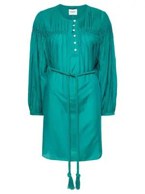 MARANT ETOILE Adeliani Belted Short Dress - Green