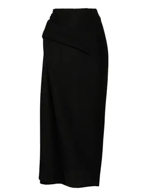 DEL CORE Del Core Textured Pencil Midi Skirt