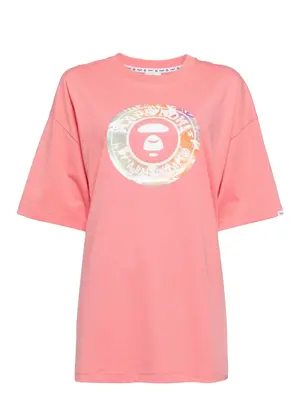 A BATHING APE Aape * Graphic-print Cotton T-shirt - Pink