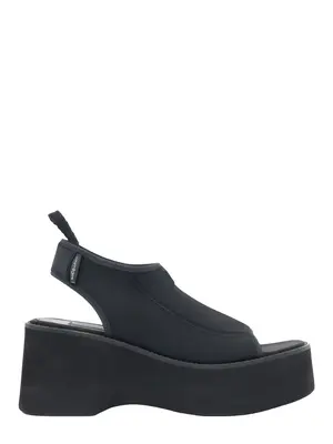 COURREGES 90mm Scuba Wave Platform Sandals - Black