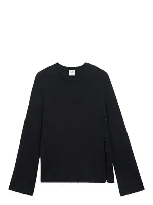 COURREGES Open-side Knit Jumper - Black